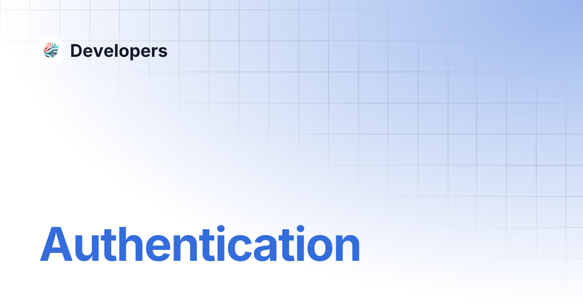 Authentication | Developers